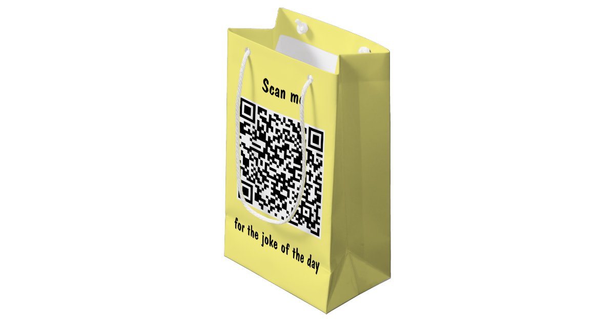 Scan Me for the Joke of the Day QR Code Small Gift Bag | Zazzle