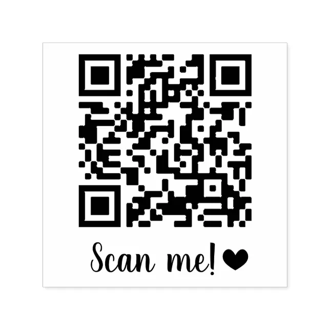 Scan Me! Heart Your QR Code Self-inking Stamp | Zazzle