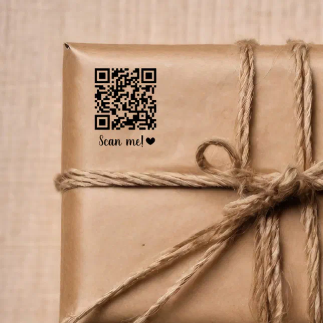 Scan Me! Heart Your QR Code Self-inking Stamp | Zazzle