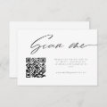 Scan Me Modern Calligraphy QR Code Details Enclosure Card | Zazzle