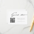 Scan Me Modern Calligraphy QR Code Details Enclosure Card | Zazzle
