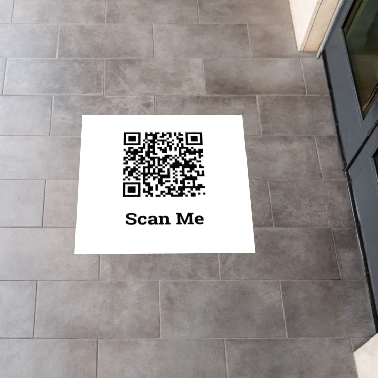 Scan Me - QR Code on a Floor Decal | Zazzle
