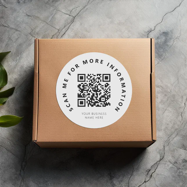 Scan Me QR Code Scannable Classic Round Sticker | Zazzle