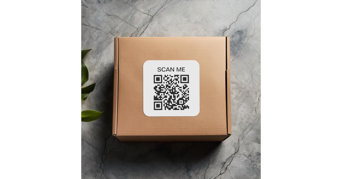 Scan Me QR Code Scannable Square Sticker | Zazzle