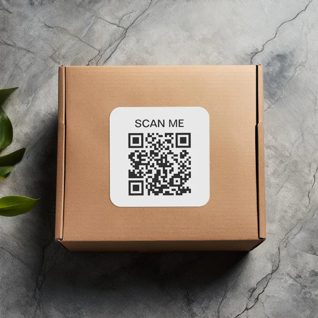Scan Me QR Code Scannable Square Sticker | Zazzle