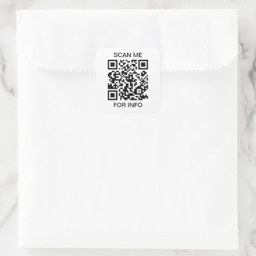 Scan Me QR Code Square Sticker | Zazzle