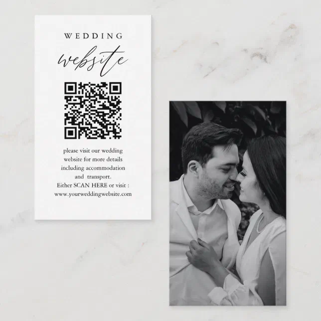 Scan Me QR Code Wedding Website Enclosure Card | Zazzle