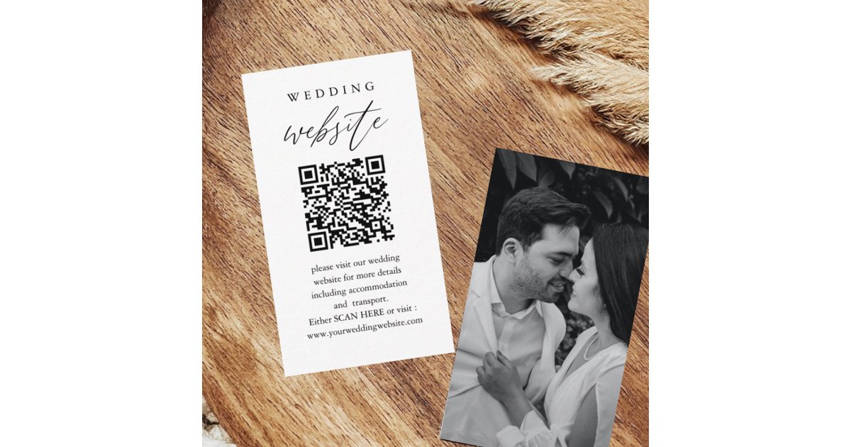 Scan Me QR Code Wedding Website Enclosure Card | Zazzle