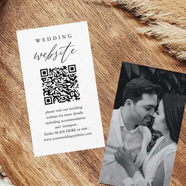 Scan Me QR Code Wedding Website Enclosure Card | Zazzle
