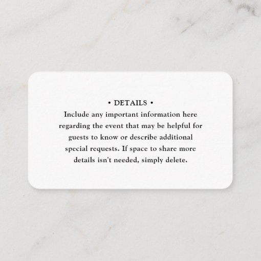 Scan Me QR RSVP & Details Simple Script Wedding Enclosure Card | Zazzle