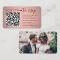 Scan Me QR RSVP Pink Rose Gold Photo Wedding Enclosure Card | Zazzle