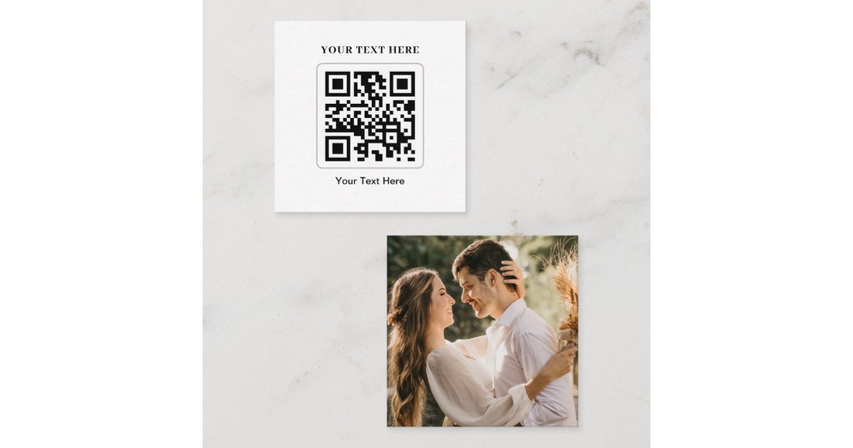Scan Me to RSVP Wedding QR Code Response Square Square Business Card ...
