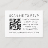Scan Me to RSVP Wedding QR Code RSVP Business Card | Zazzle