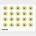 Scan Me Yellow QR Code Scannable Classic Round Sticker | Zazzle
