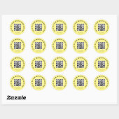 Scan Me Yellow QR Code Scannable Classic Round Sticker | Zazzle
