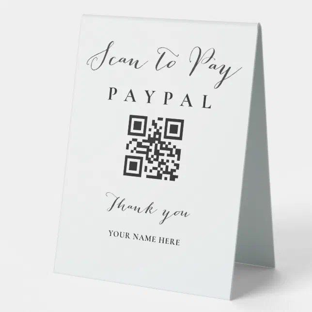 Scan Pay QR Code Sign Wedding Bar Valet Business | Zazzle