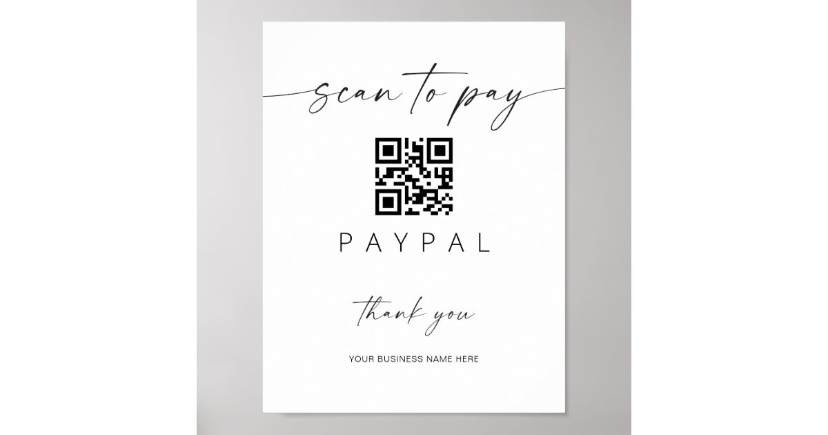 Scan Payment QR Code Sign Mobile Checkout Business | Zazzle