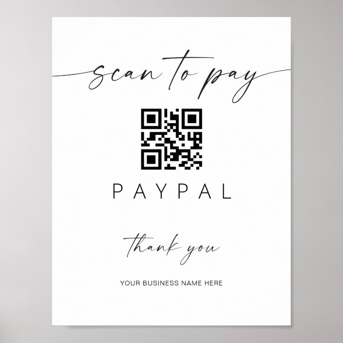 Scan Payment QR Code Sign Mobile Checkout Business | Zazzle.com
