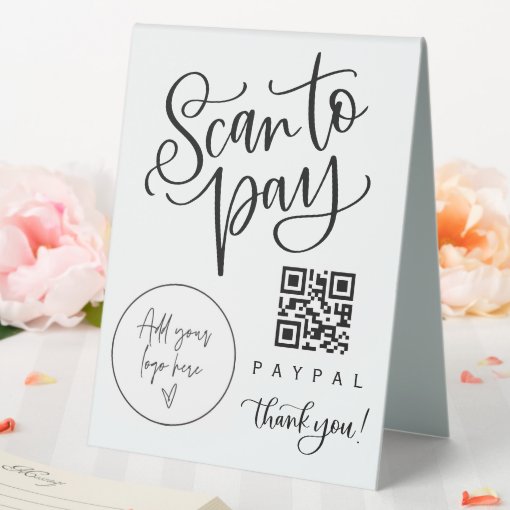 Scan QR Code Checkout Small Business Logo Sign | Zazzle