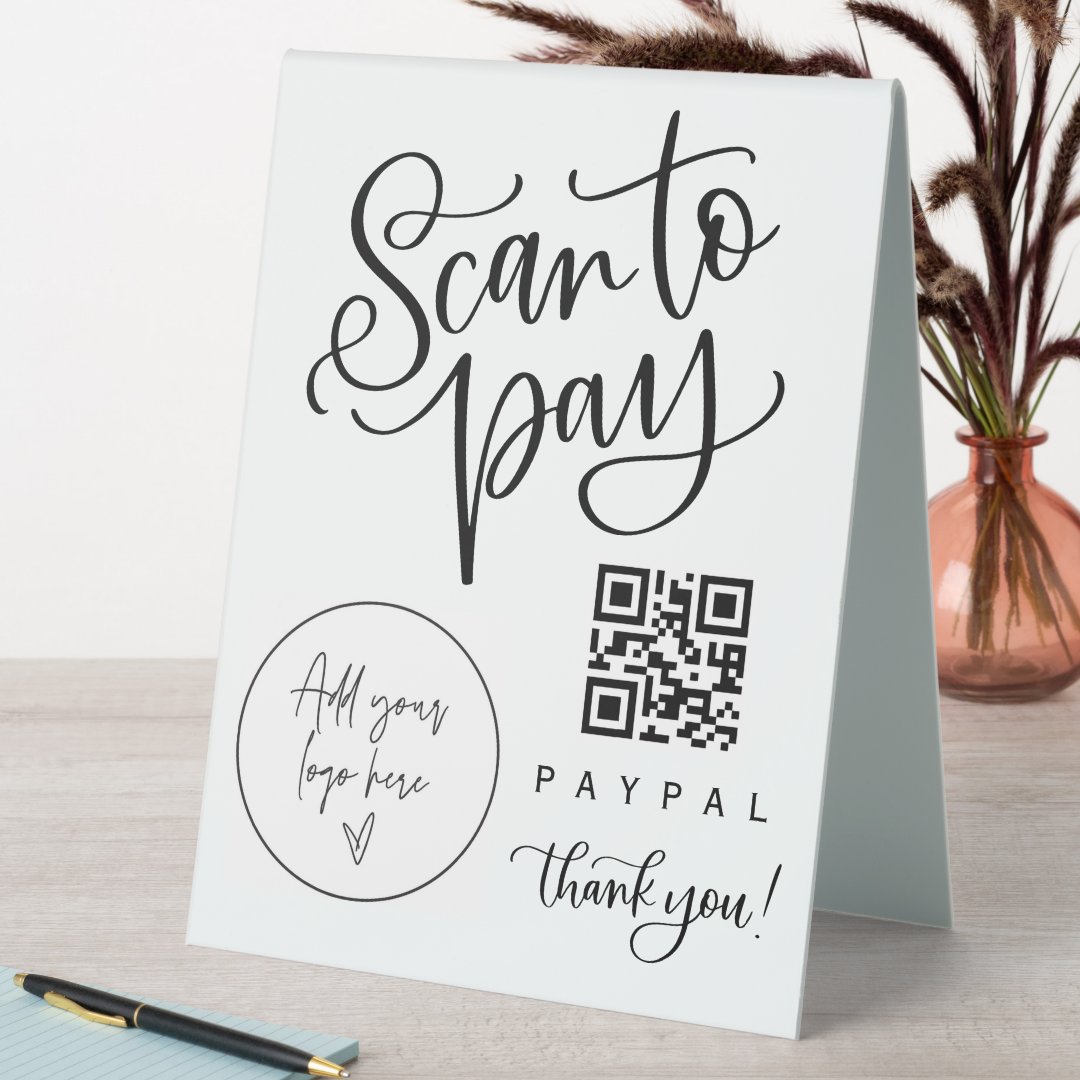 Scan QR Code Checkout Small Business Logo Sign | Zazzle