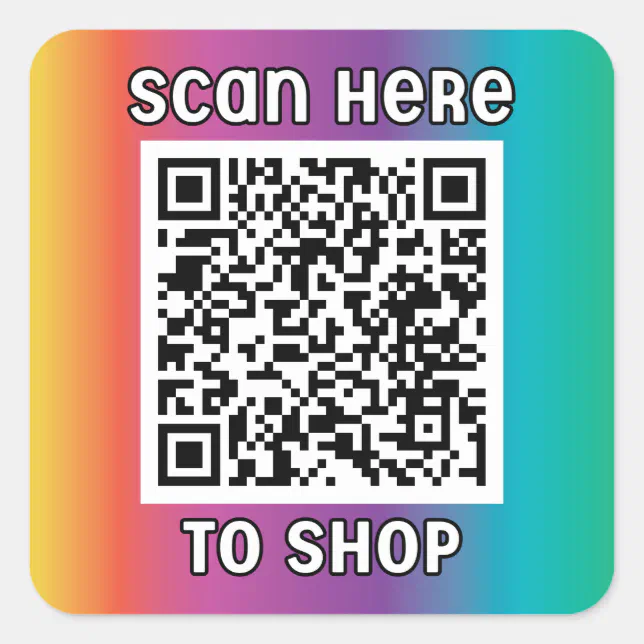 Scan QR code Classic Square Sticker | Zazzle