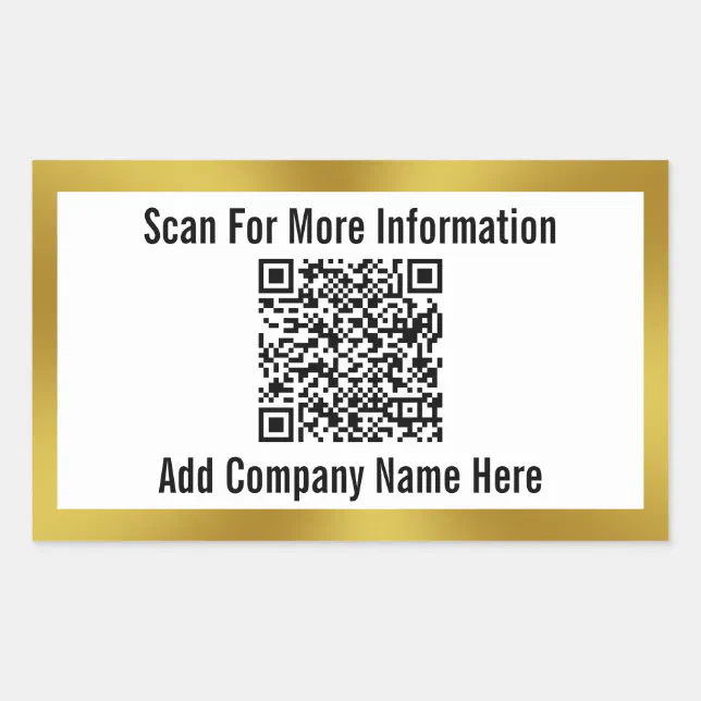 Scan QR Code Company Name Business Template Rectangular Sticker | Zazzle