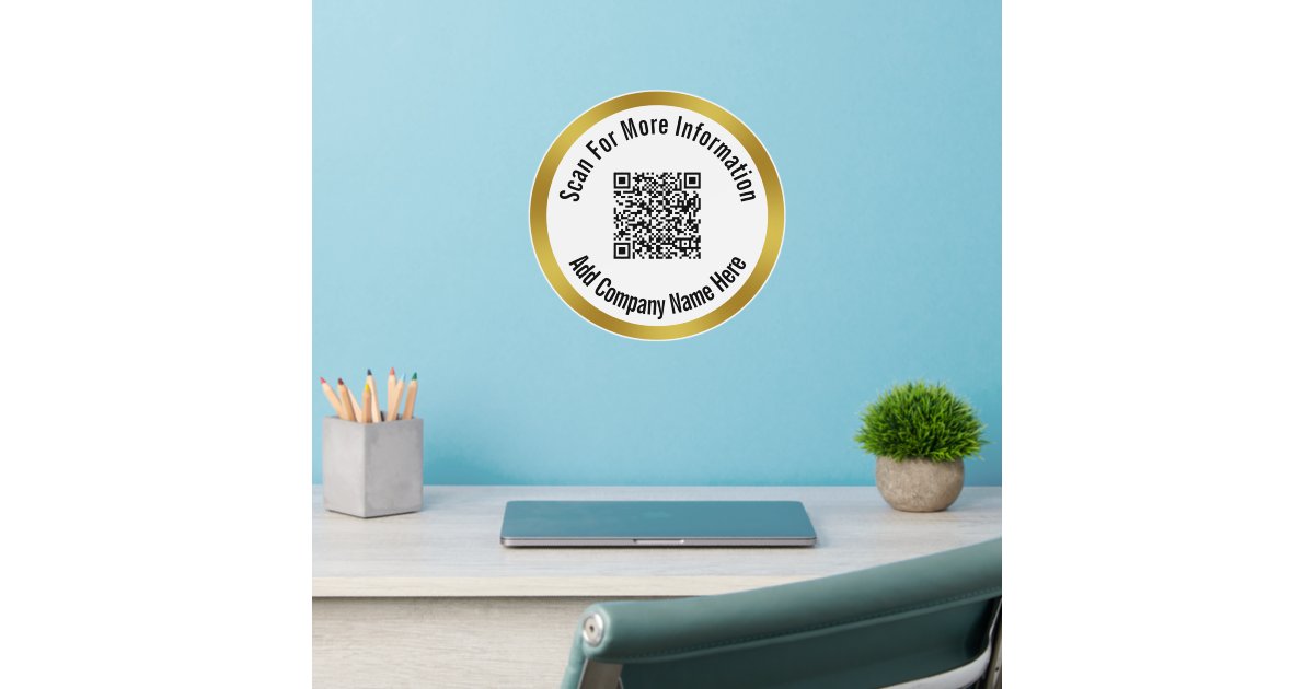 Scan QR Code For More Information Company Name Wall Decal | Zazzle
