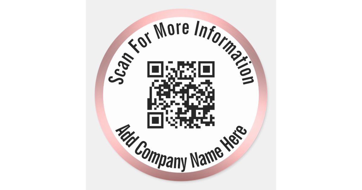 Scan QR Code For More Information Pink Border Classic Round Sticker ...
