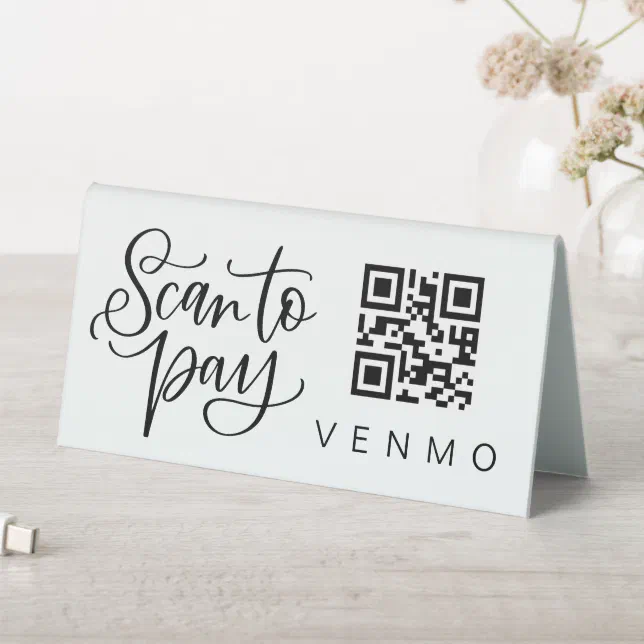 Scan QR Code Mobile Business Payment Tent Sign | Zazzle