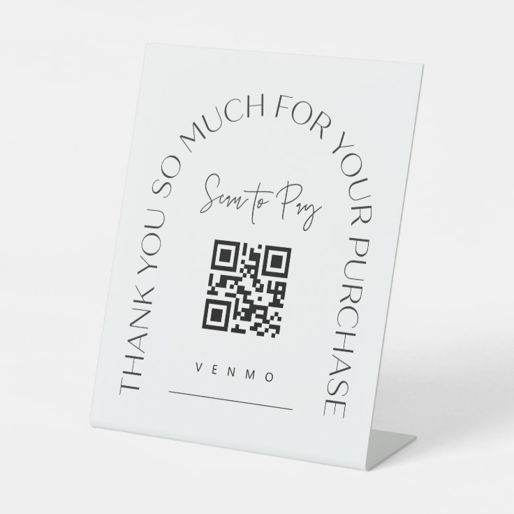 Scan QR Code Sign Wedding Bar Small Business | Zazzle