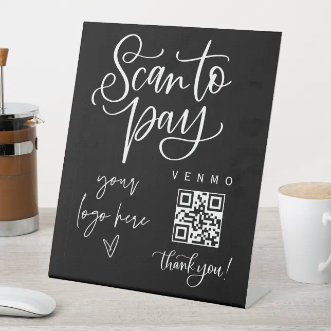 Scan QR Code Sign Wedding Bar Valet Business G400 | Zazzle