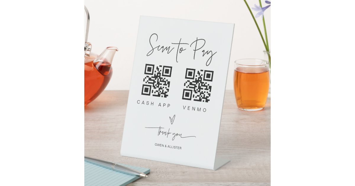 Scan QR Code Sign Wedding Bar Valet Business G400 | Zazzle