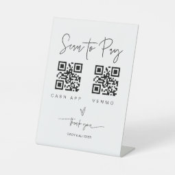 Scan QR Code Sign Wedding Bar Valet Business G400 | Zazzle