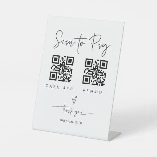 Scan QR Code Sign Wedding Bar Valet Business G400 | Zazzle
