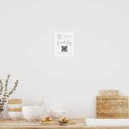 Scan QR Code Sign Wedding Bar Valet Business G400 | Zazzle
