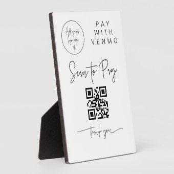 Scan QR Code Sign Wedding Bar Valet Business G400 Plaque | Zazzle