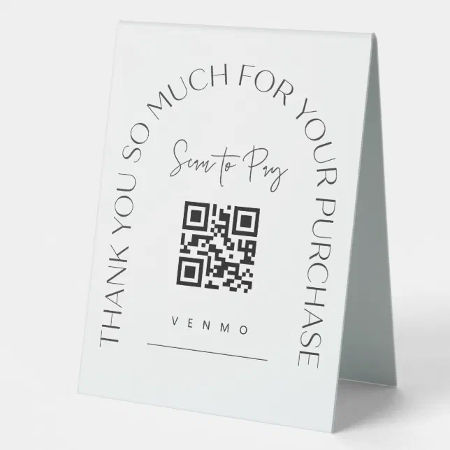 Scan QR Code Table Tent Wedding Bar Business Sign | Zazzle