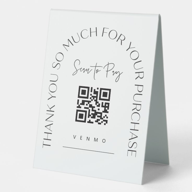 Scan QR Code Table Tent Wedding Bar Business Sign | Zazzle