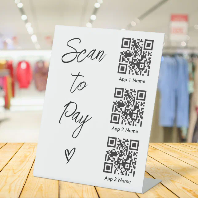 Scan QR Code to Pay For Business Digital Payment Pedestal Sign | Zazzle