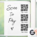 Scan QR Code to Pay For Business Digital Payment Window Cling | Zazzle