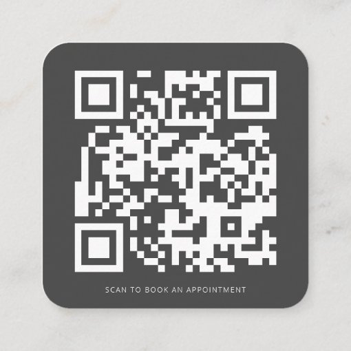Scan to Book an Appointment QR Code Agate Square Business Card | Zazzle