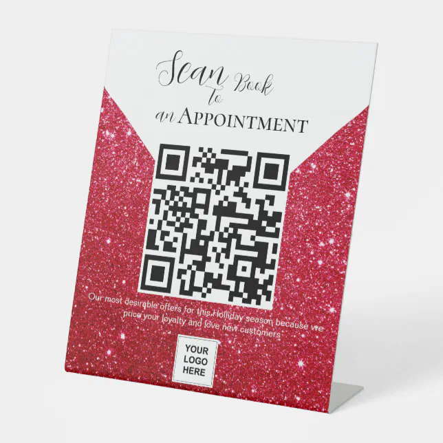 Scan to BOOK an appointment QR code Pedestal Sign | Zazzle