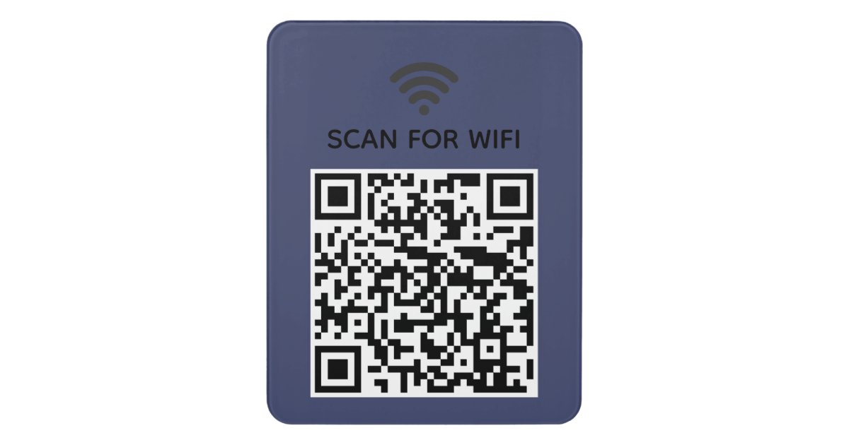 Scan to connect Wifi QR Code Minimal Navy Blue Door Sign | Zazzle