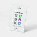 Scan To Pay Business Logo Qr Code Pedestal Sign | Zazzle
