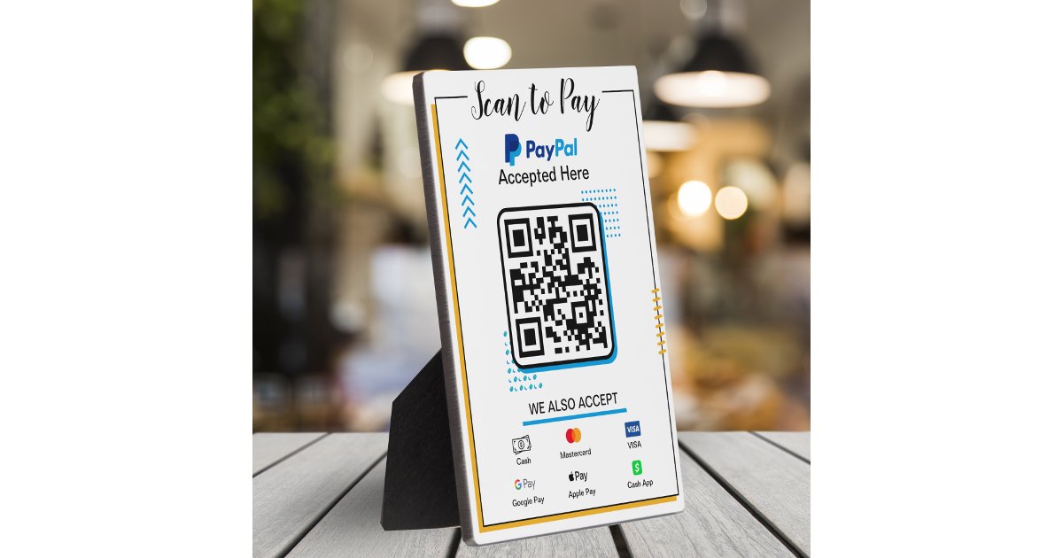 Scan to Pay Business Sign | Venmo QR Code Payment Plaque | Zazzle