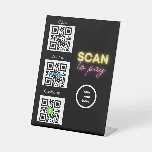 Scan to pay QR Code Contactless Sign for Salon | Zazzle