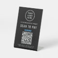 Scan to Pay Venmo QR Code Logo Black Pedestal Sign | Zazzle