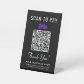 Scan to Pay Zelle QR Code Black Pedestal Sign | Zazzle