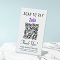Scan to Pay Zelle QR Code Pedestal Sign | Zazzle
