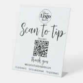 Scan to tip, pay digital tip jar Pedestal Sign | Zazzle